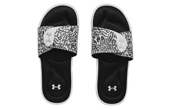 Under Armour Ignite 4 Graphic Strap Slide - White/black