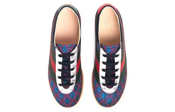 Gucci Falacer Lurex Gg Sneakers - Blue/stripe