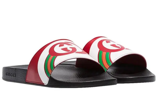 Gucci Logo Slide Sandals - Red