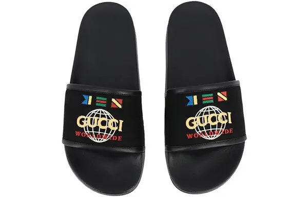 Gucci Worldwide Flag Slide - Black