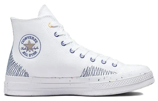 CONVERSE Chuck 70 Hi 'stitched' Sneakers - White/blue