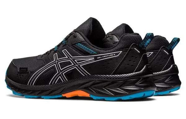 Asics Gel-venture 9 Waterproof Athletic Sneakers - Black/orange/blue