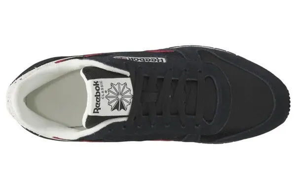 REEBOK Classic Leather Lace-up Sneakers - Core Black/chalk/flash Red