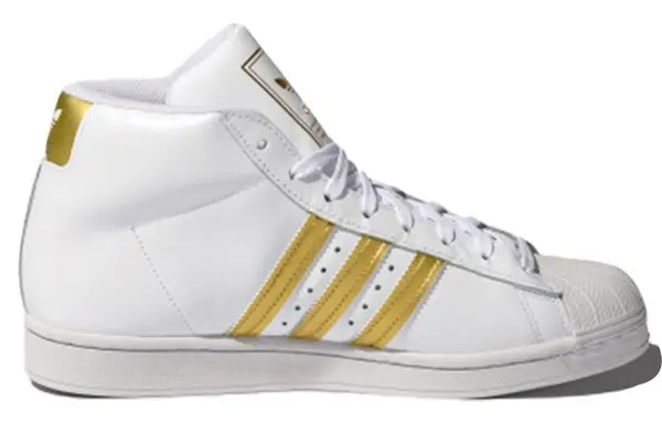 Adidas Originals Pro Model High Top Sneakers - White/gold