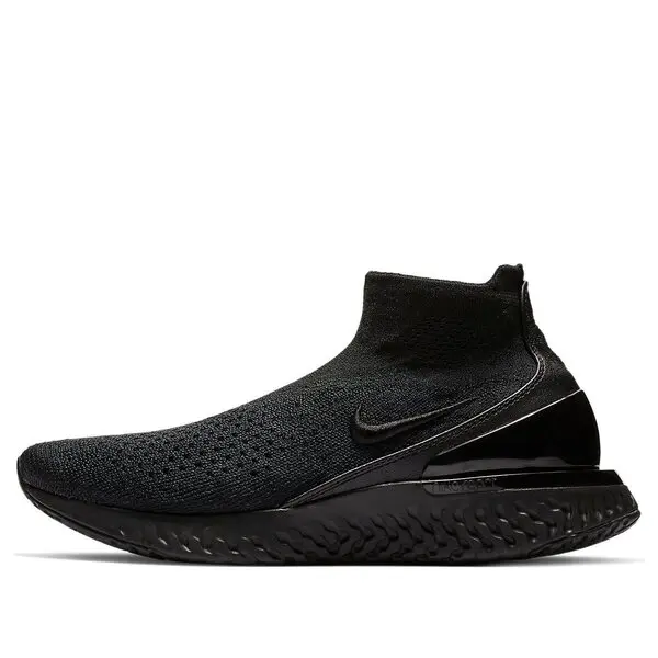 Nike Rise React Flyknit High Top Sneakers - Black