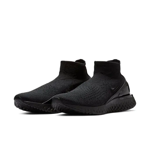 Nike Rise React Flyknit High Top Sneakers - Black