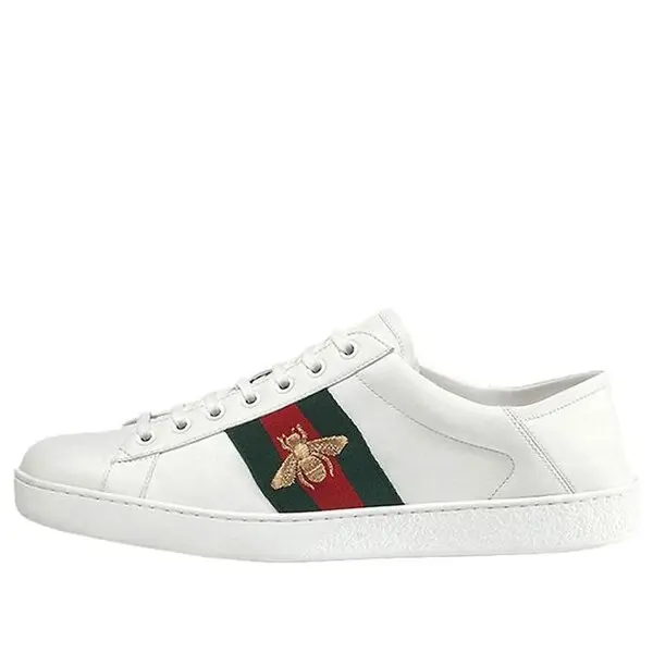 Gucci Ace Low Top Leather Sneakers - White