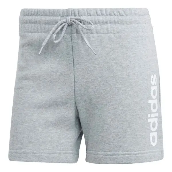 Adidas Essentials Linear French Terry Shorts - Medium Grey Heather/white