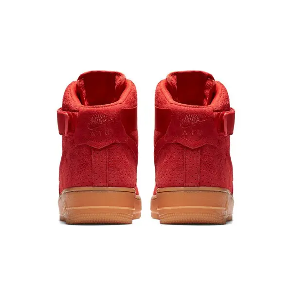 Nike Force 1 High Suede Sneakers - Red/gum