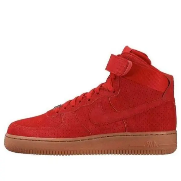 Nike Force 1 High Suede Sneakers - Red/gum