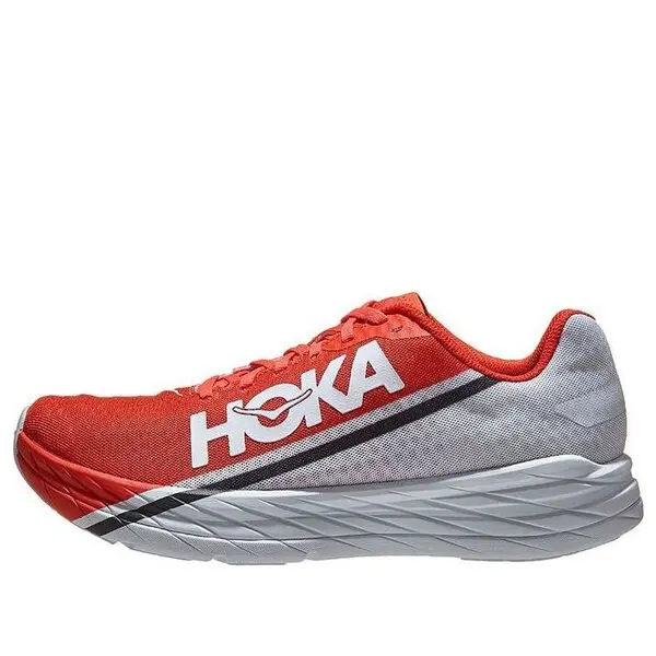 Hoka One One Rocket X Athletic Sneakers - Red/white
