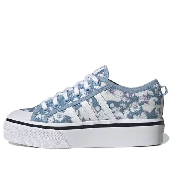 Adidas Nizza Platform Low "bleached-out Floral - White/blue