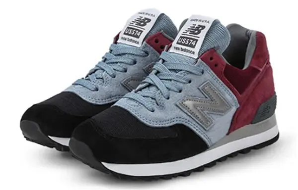 NEW BALANCE 574 Retro Low Top Sneakers - Blue/red/black