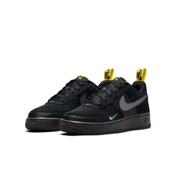 Nike Force 1 Low Cut Out Swoosh Sneakers - Black/gray