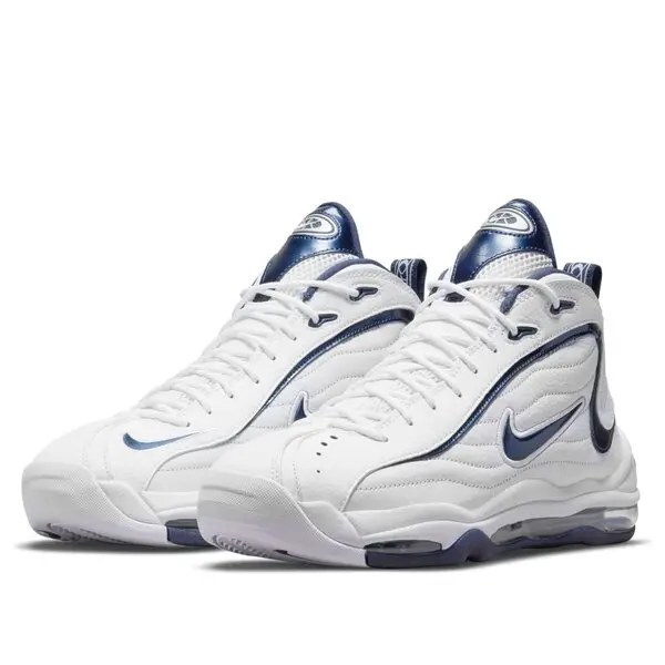 Nike Total Max Uptempo High Top Sneakers - White/blue