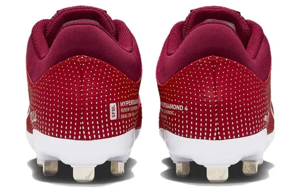 Nike Hyperdiamond 4 Athletic Cleats - Red/white