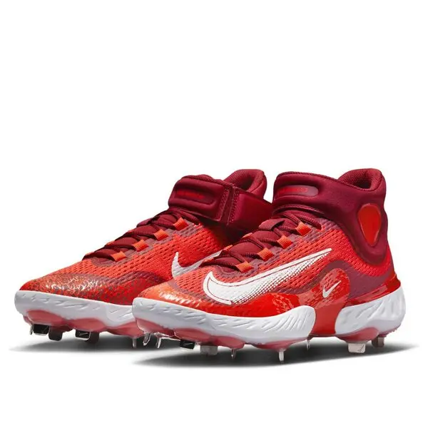 Nike Alpha Huarache Elite 4 Mid Baseball Cleats - Red