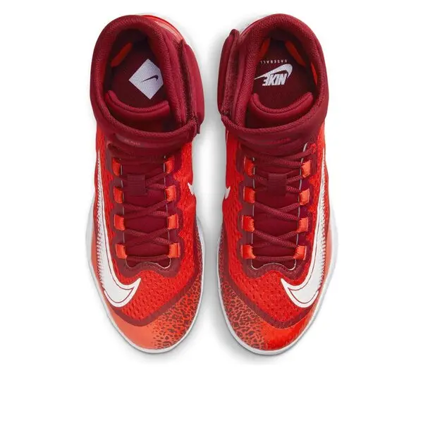Nike Alpha Huarache Elite 4 Mid Baseball Cleats - Red