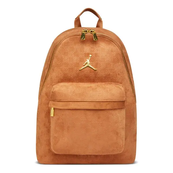 JORDAN Suede Monogram Backpack - Cognac