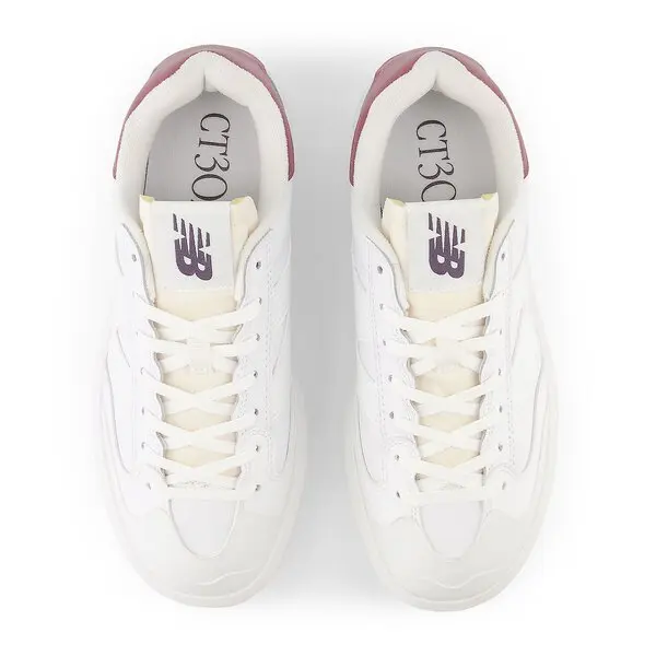 NEW BALANCE Ct302 Platform Sneakers - White/washed Burgundy/interstellar