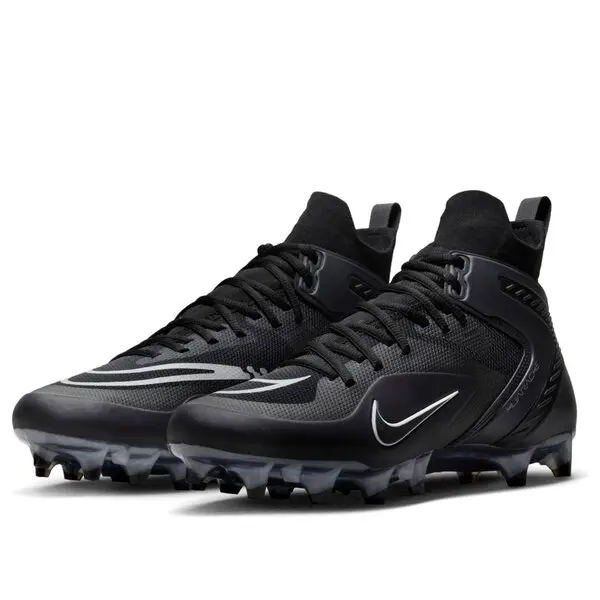 Nike Alpha Huarache Elite High Top Cleats - Black