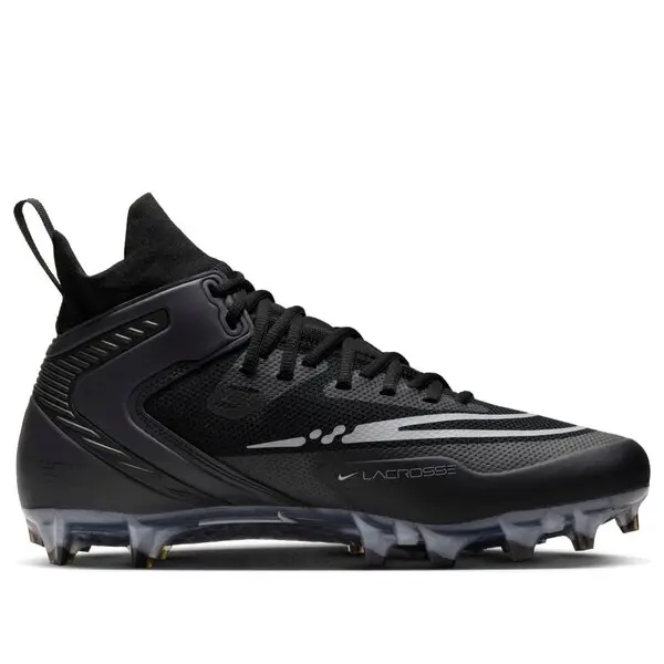 Nike Alpha Huarache Elite High Top Cleats - Black