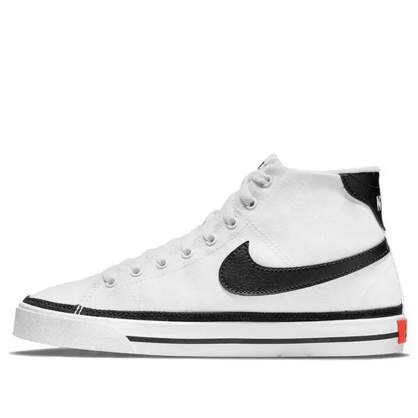 Nike Court Legacy Canvas Mid Top Sneakers - White/black