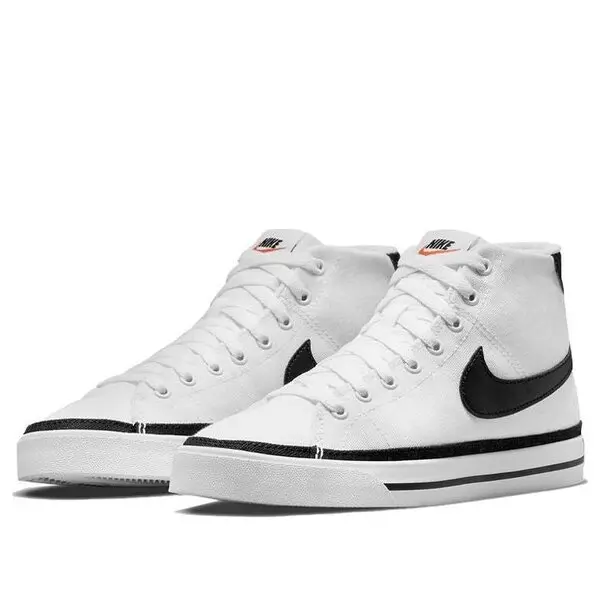Nike Court Legacy Canvas Mid Top Sneakers - White/black
