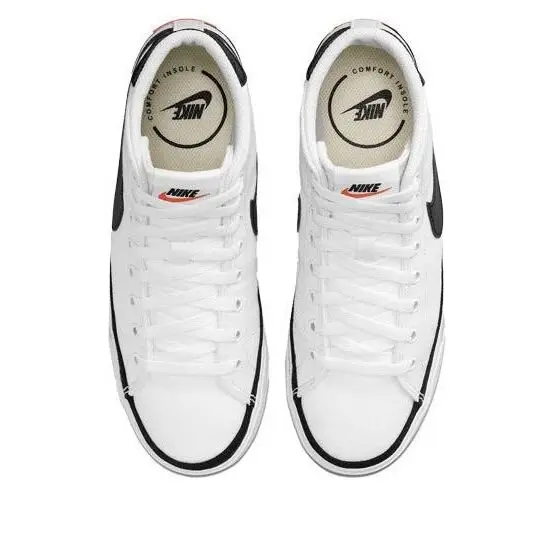 Nike Court Legacy Canvas Mid Top Sneakers - White/black