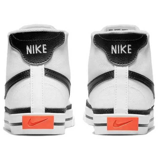 Nike Court Legacy Canvas Mid Top Sneakers - White/black