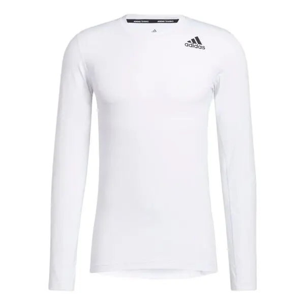 Adidas Tech Fitted Long Sleeve T-shirt 'white Black - White/black