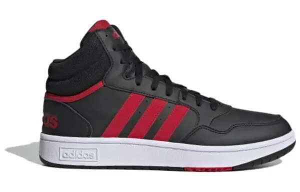 Adidas Hoops 3.0 Mid Sneakers - Black/red