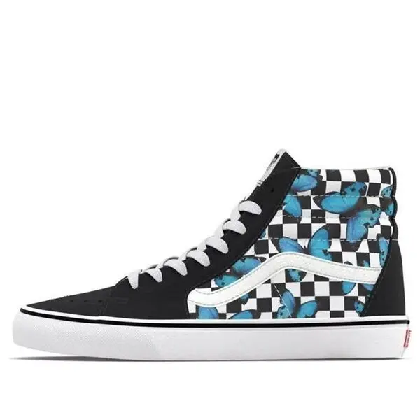VANS Sk8-hi Butterfly Checkerboard High Top Sneakers - Black/white