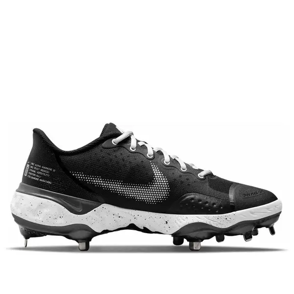 Nike Alpha Huarache Elite 3 Low Baseball Cleats - Black/white