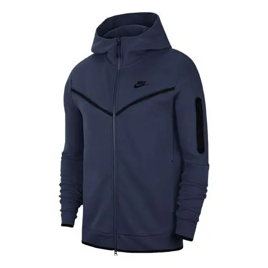 Nike Casual Sports Breathable Zipper Hooded Jacket - Blue