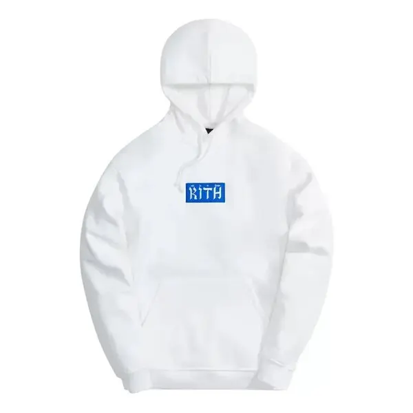 Kith Hebrew Script Box Logo Hoodie - White