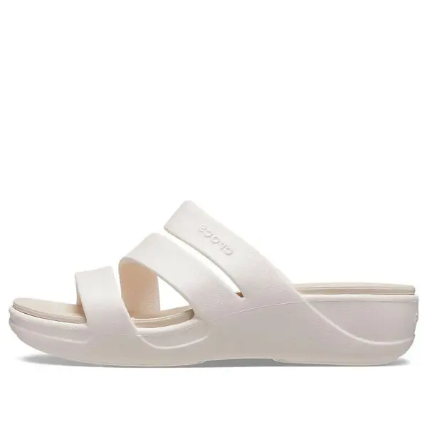 CROCS Boca Strappy Wedge Sandals - White