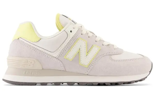 NEW BALANCE 574 Lace-up Sneakers - Cream/yellow