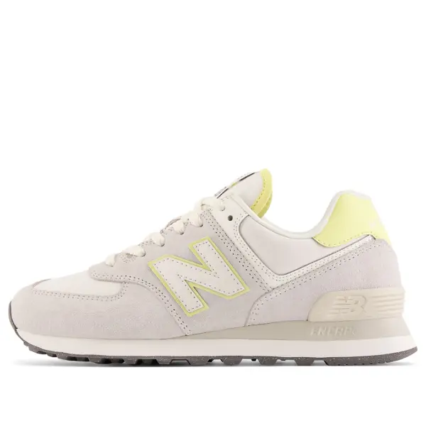 NEW BALANCE 574 Lace-up Sneakers - Cream/yellow