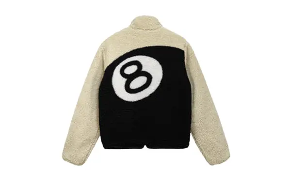 StÜssy 8 Ball Sherpa Reversible Jacket - Beige