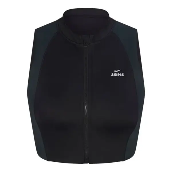 Nike X Skims Shine Front-zip Bra - Obsidian/dark Teal