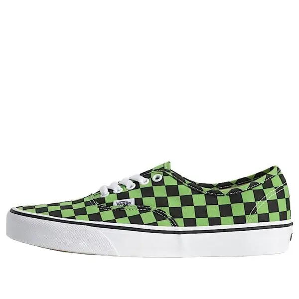 VANS Authentic Checkerboard Lace Up Sneakers - Green/black