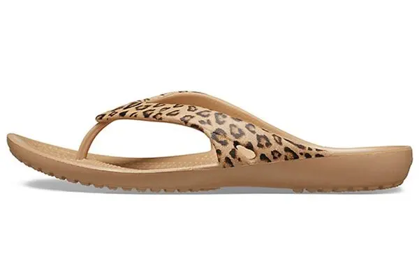 CROCS Kadee Ii Leopard Print Flip Flops