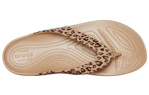 CROCS Kadee Ii Leopard Print Flip Flops