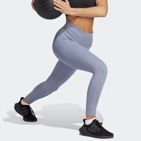 Adidas Optime Stash Pocket High-waisted 7/8 Leggings - Purple