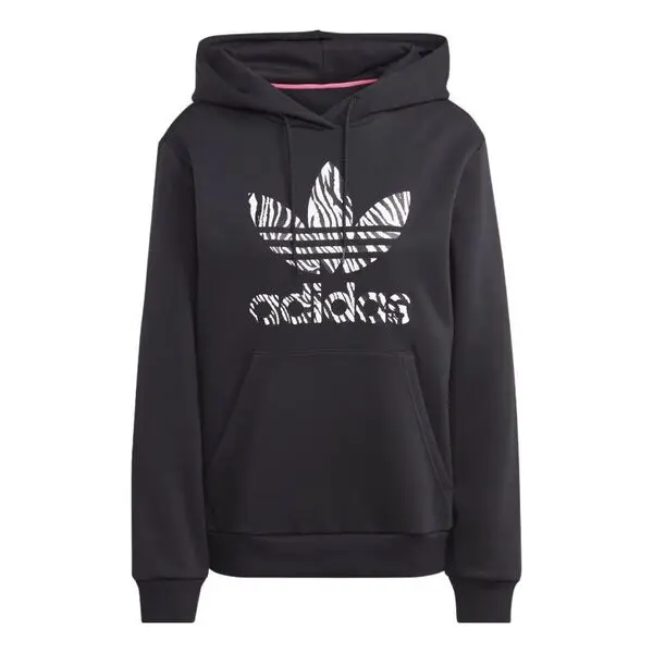 Adidas Zebra Animal Print Infill Hoodie - Black