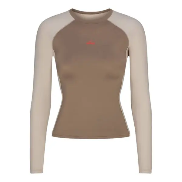 Nike X Skims Shine Long-sleeve Crew-neck Top - Truffle/stone