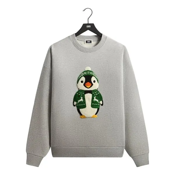 Kith Kithmas 2025 Penguin Nelson Crewneck - Medium Heather Grey