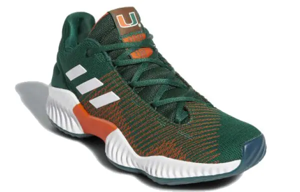 Adidas Pro Bounce 2018 Low 'miami Hurricanes' Sneakers - Green/white/orange