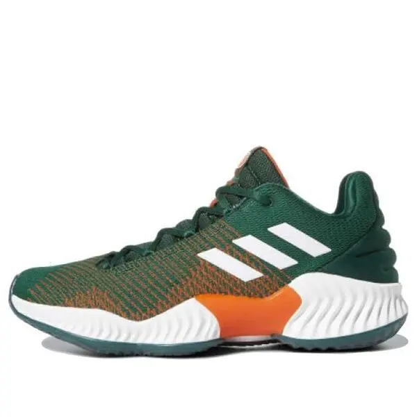 Adidas Pro Bounce 2018 Low 'miami Hurricanes' Sneakers - Green/white/orange